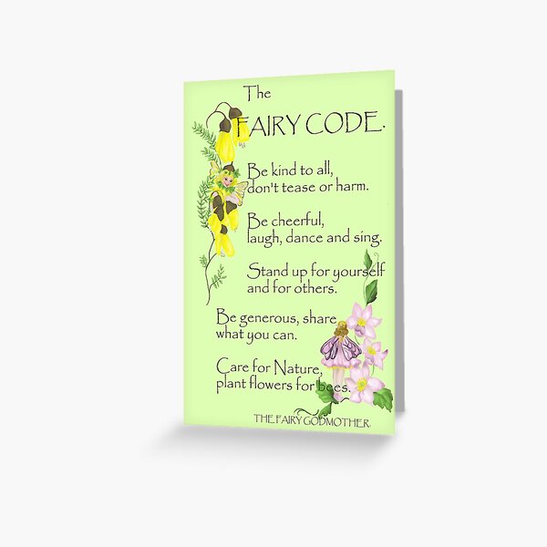 "The Fairy code of good conduct." Greeting Card by Faerieglen | Redbubble
