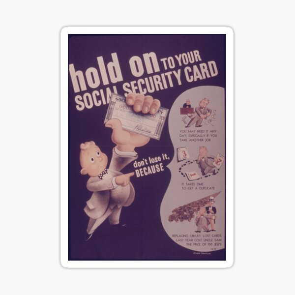 "Social Security Card Advertisement Goverment Poster" Sticker for Sale ...