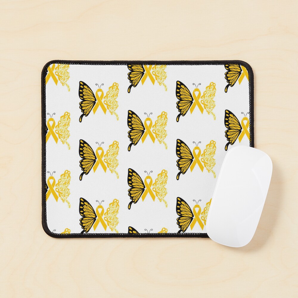 "Gold Childhood Cancer Awareness Butterfly, Cancer Ribbon Butterfly ...