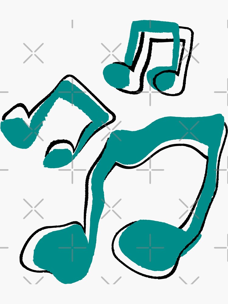 "Turqouise/Teal Music Notes" Sticker for Sale by tropicalhen133 | Redbubble