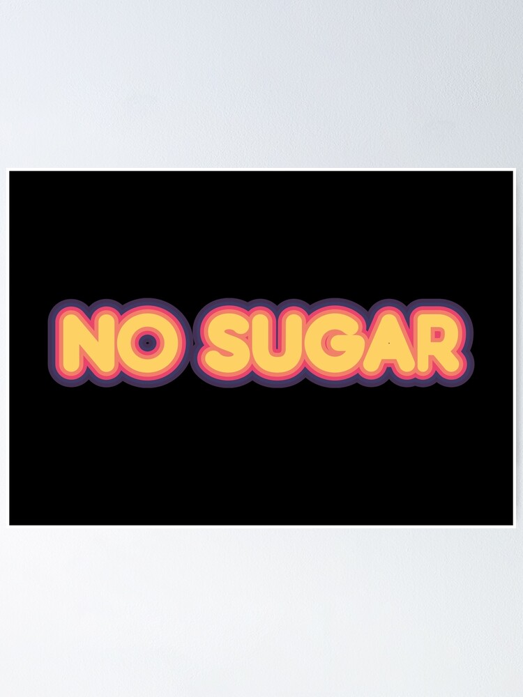 "No sugar 80s Retro Typographic Design For People Who Dont Want Sugar ...