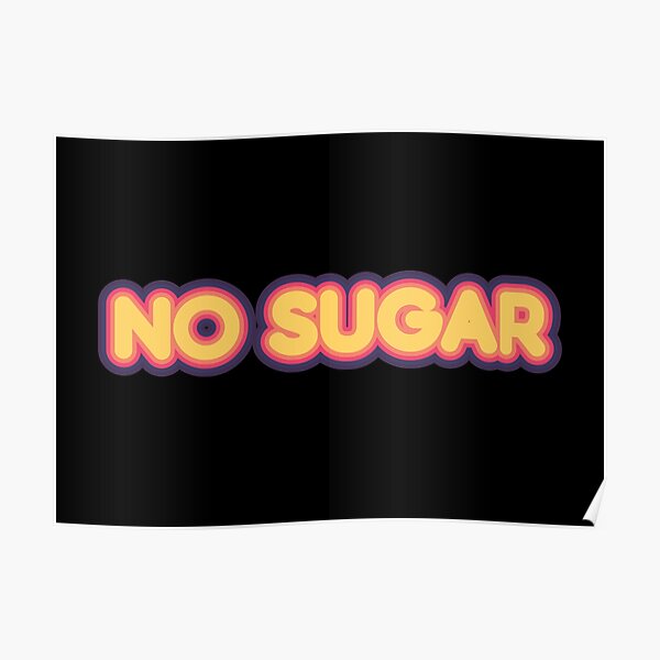 "No sugar 80s Retro Typographic Design For People Who Dont Want Sugar ...