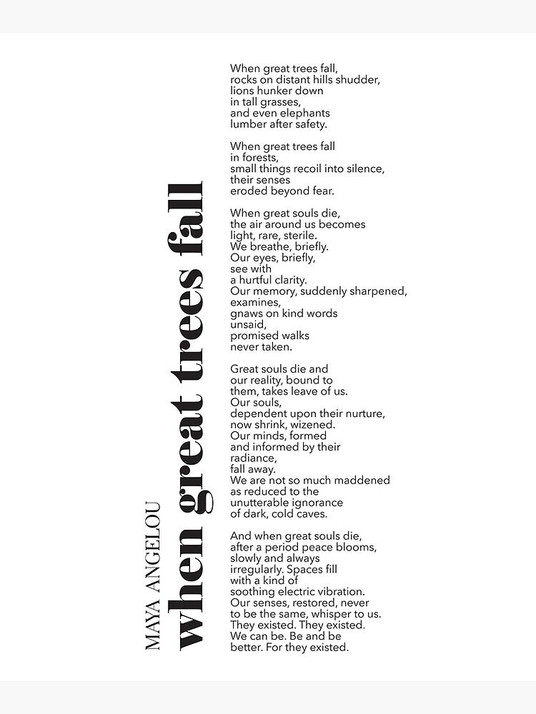 "When Great Trees Fall v2 | Maya Angelou | Illustrated | Poem | Funeral ...