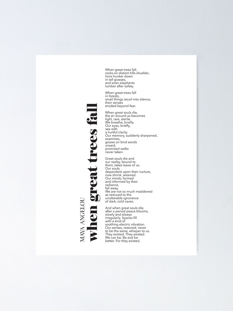 "When Great Trees Fall v2 | Maya Angelou | Illustrated | Poem | Funeral ...