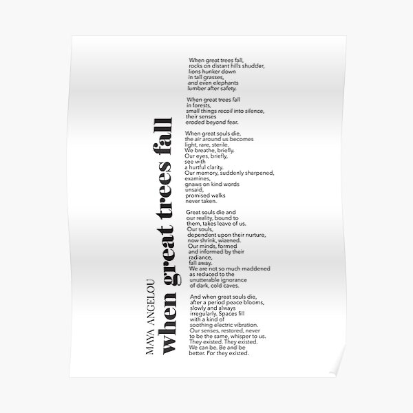 "When Great Trees Fall v2 | Maya Angelou | Illustrated | Poem | Funeral ...