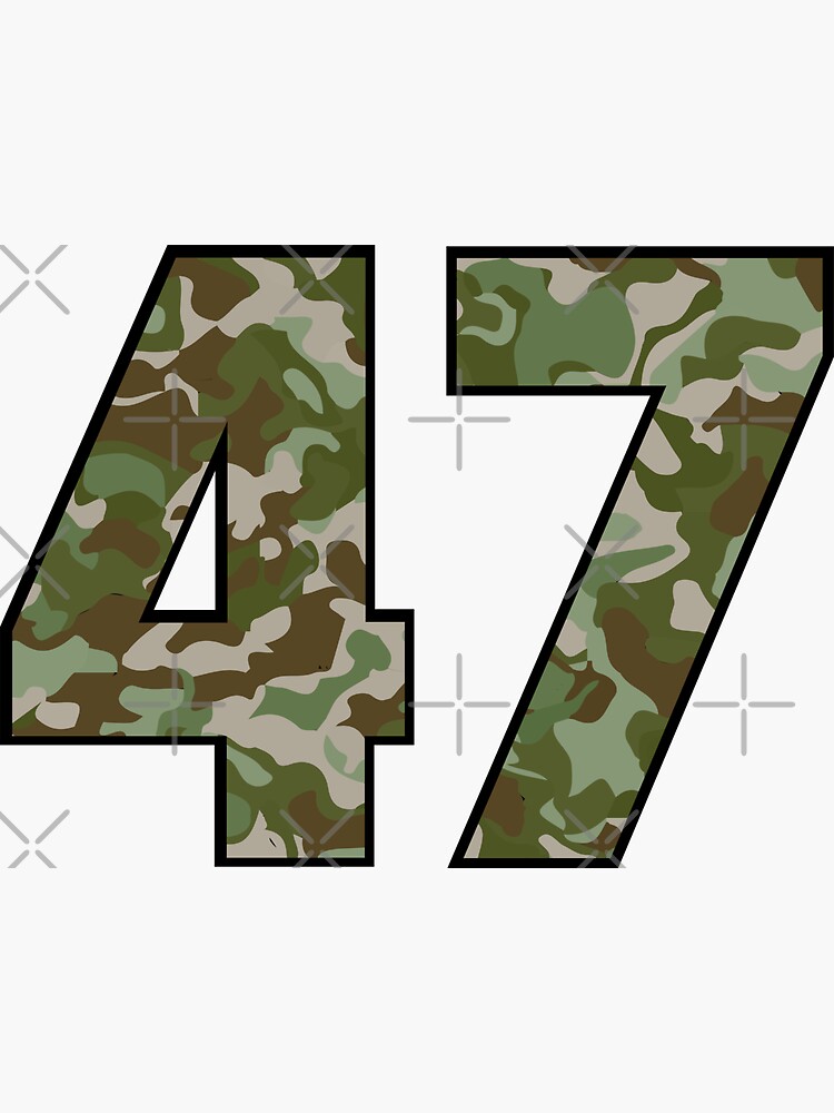 "Army Camo Number Forty-Seven Veteran Lucky Number 47" Sticker for Sale ...