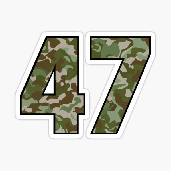 "Army Camo Number Forty-Seven Veteran Lucky Number 47" Sticker for Sale ...