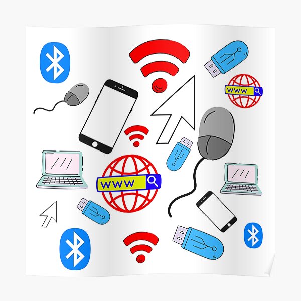 "Funny gadgets and technology pattern" Poster for Sale by CCC2021 ...