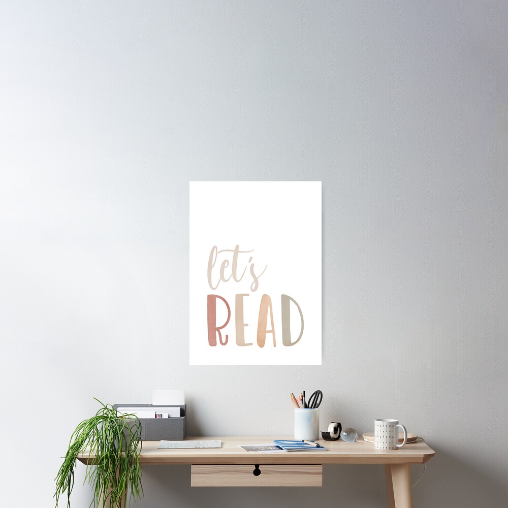 "Let's Read Print, Neutral Nursery Decor, Boho Kids Room Decor ...