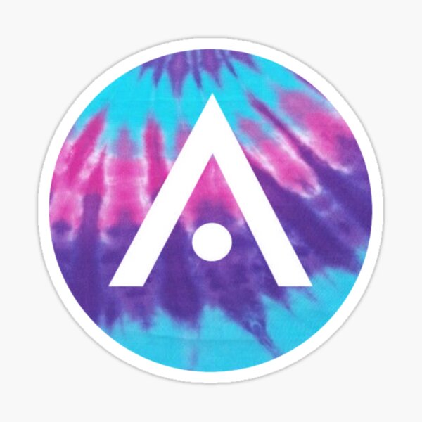 "Blue Pink and Purple Tie Dye Aveda Logo" Sticker for Sale by Dalaura ...