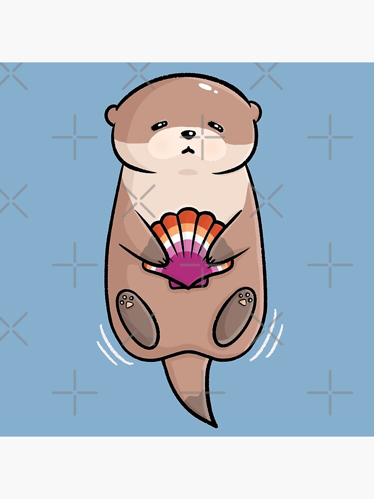 "Cute otter clam lesbian queer flag LGBTQ" Art Print by Nyn4 | Redbubble