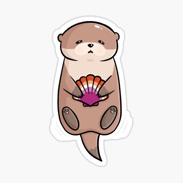 "Cute otter clam lesbian queer flag LGBTQ" Sticker for Sale by Nyn4 ...