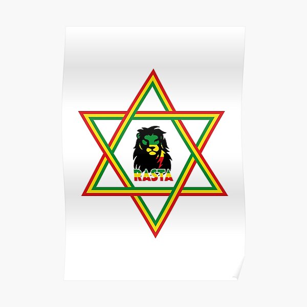"Rasta Lion Of Judah Star Of David" Poster by designandclouds | Redbubble