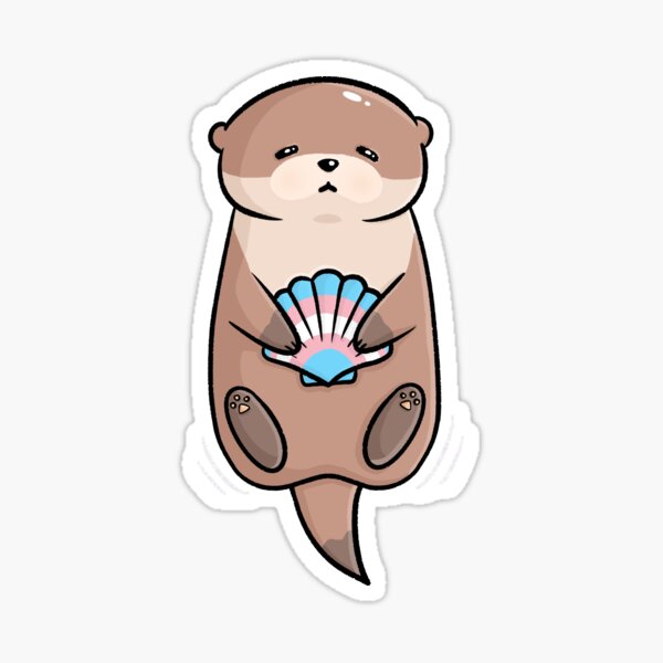 "Cute Otter Shell Trans Queer Flag Banner LGBTQ" Sticker for Sale by ...