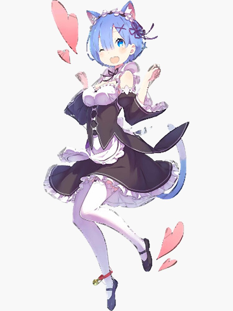 "ReZero - Neko Rem " Sticker for Sale by RonaldWatson | Redbubble