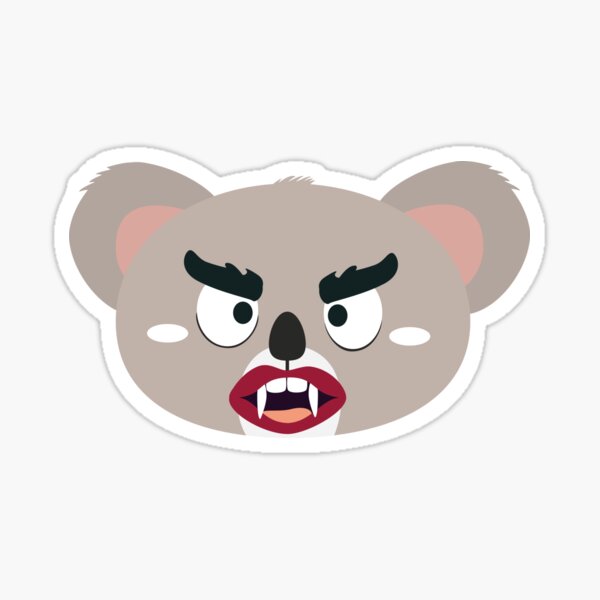 "Koala vampire head" Sticker for Sale by ilovecotton | Redbubble