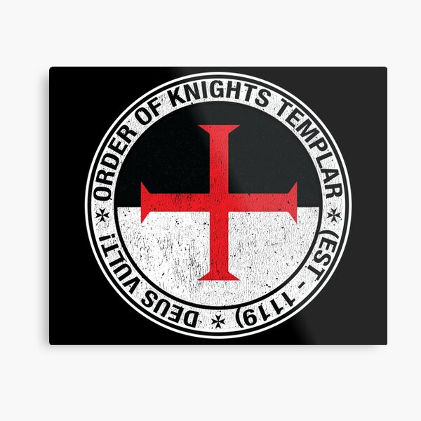 "Order of the Knights Templar Flag and Shield Sigil" Metal Print by ...