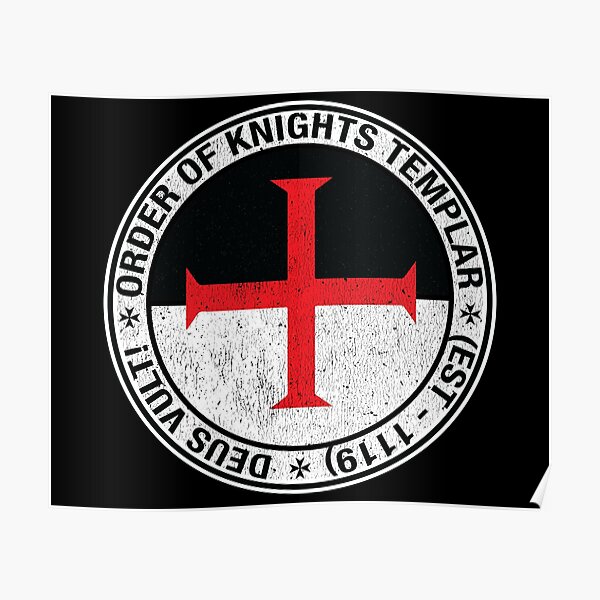 "Order of the Knights Templar Flag and Shield Sigil" Poster by ...