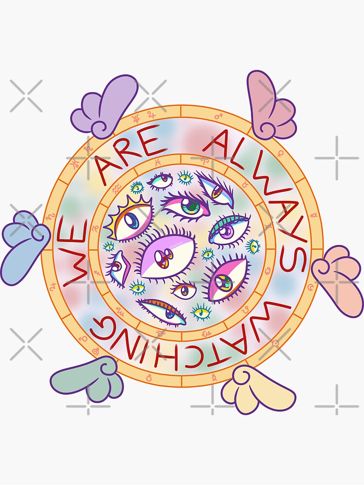 "We Are Always Watching Rainbow Gold" Sticker for Sale by SparkDreamz ...