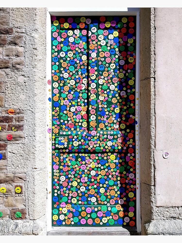 "Door of smiles and faces" Art Print for Sale by MonoDoodle | Redbubble
