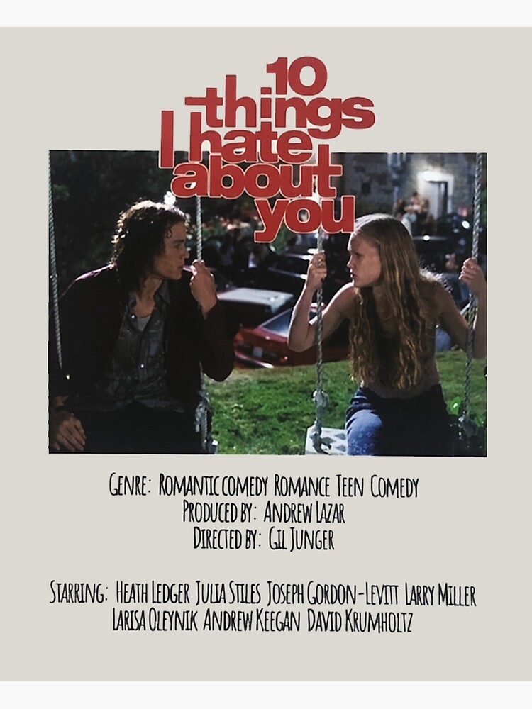 Poster 10 Choses Que Je Déteste Chez Toi 1999 Film Par Lovedposters