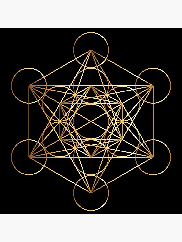 "Metatron's Cube Golden Line" Poster for Sale by signsandsymbols ...