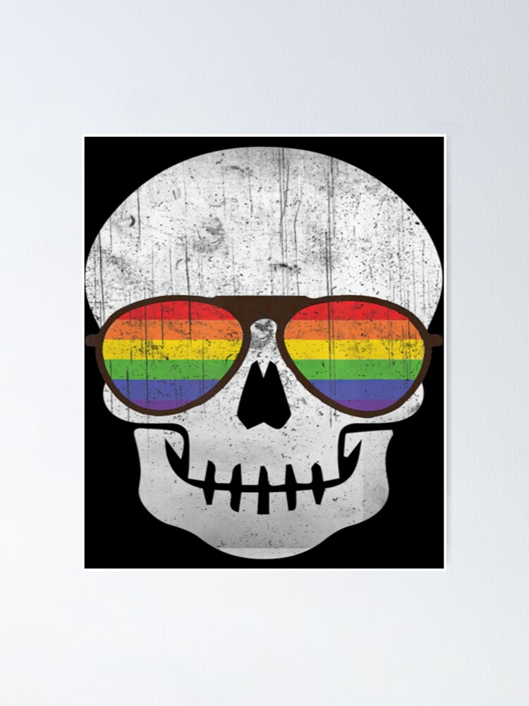 "LGBT Gay Pride T Rainbow Skull Skeleton Equality" Poster by kyshirt79 ...