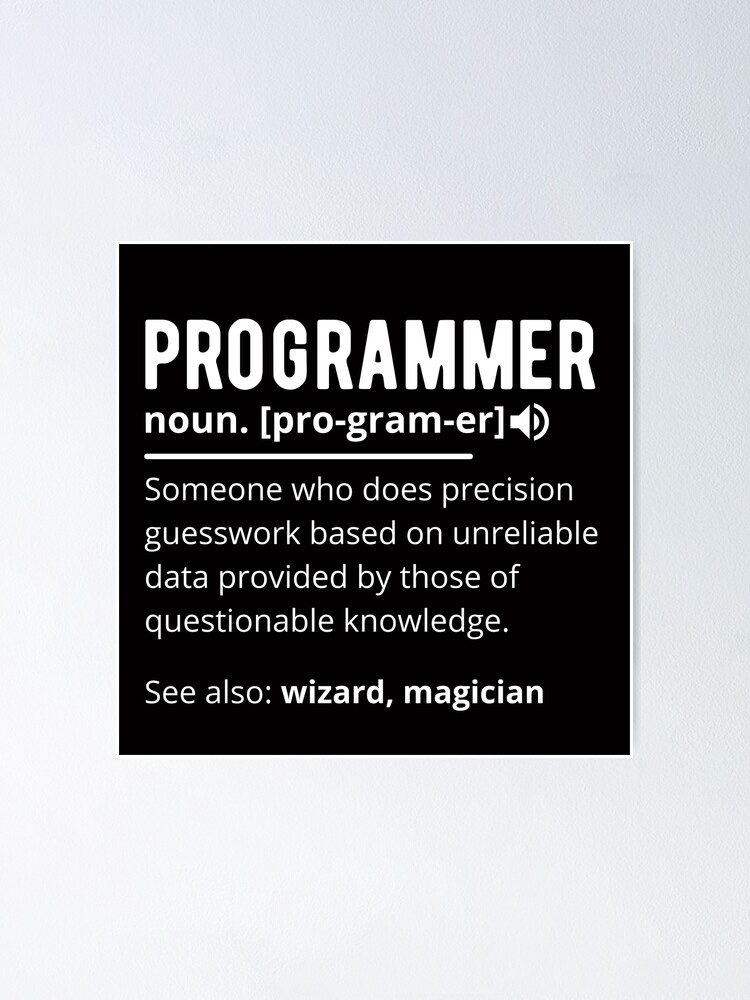 "definition programmer WIZARD" Poster for Sale by RetroTeeDesigns | Redbubble
