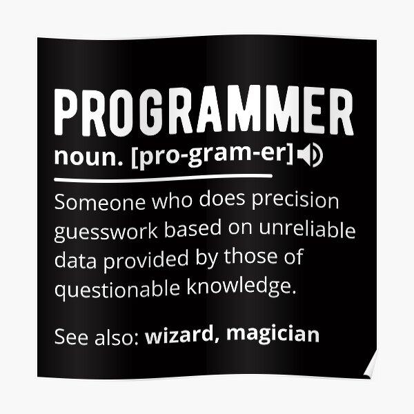"definition programmer WIZARD" Poster for Sale by RetroTeeDesigns | Redbubble