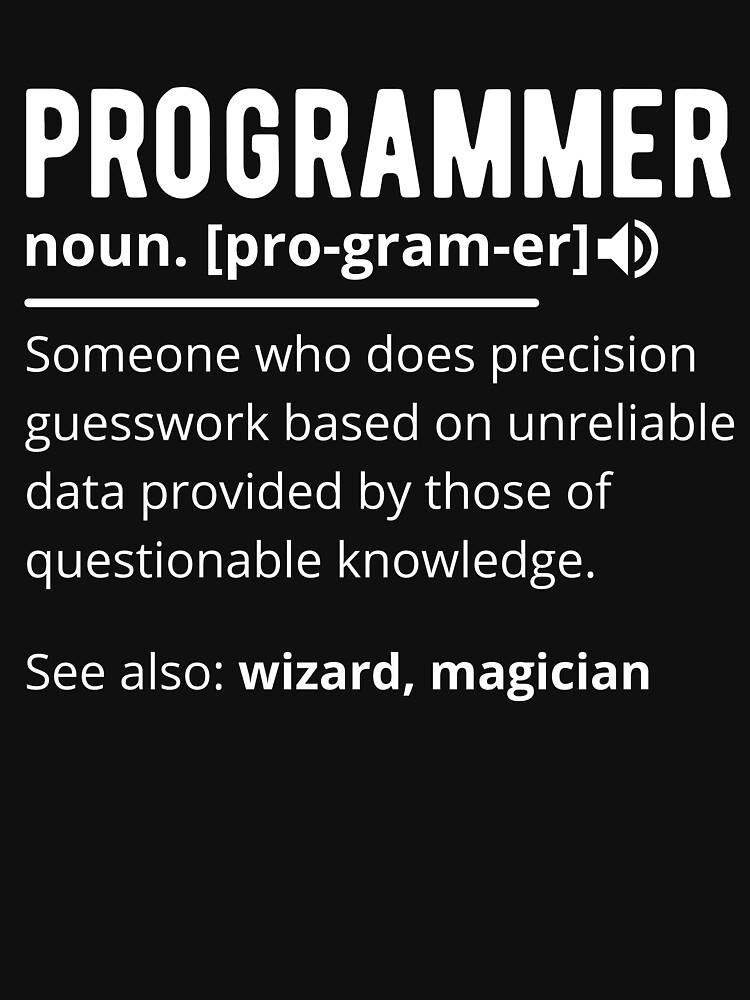 "definition programmer WIZARD" T-shirt for Sale by RetroTeeDesigns ...