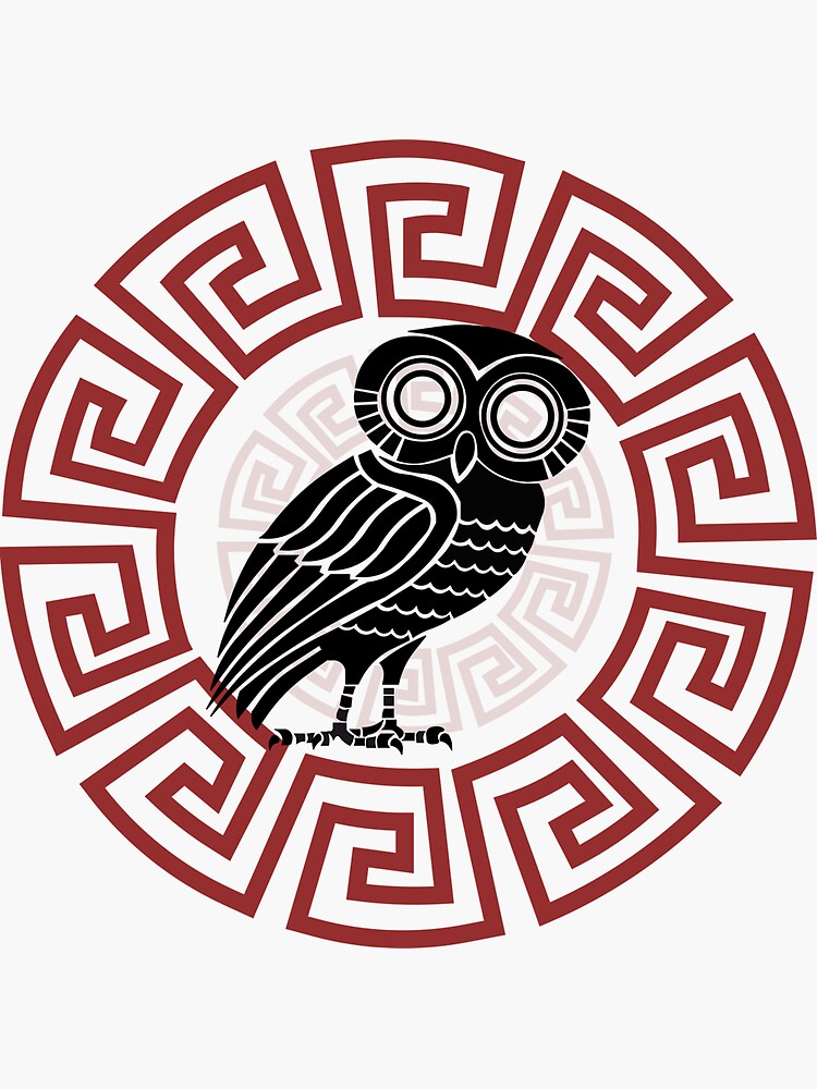 "Owl of Athena" Sticker for Sale by BloonDesign | Redbubble