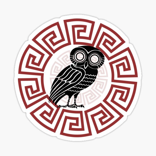 "Owl of Athena" Sticker for Sale by BloonDesign | Redbubble