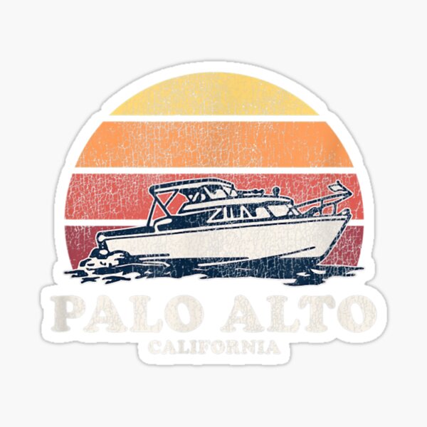 "Palo Alto CA Vintage Boating 70s Retro Boat Design" Sticker for Sale ...