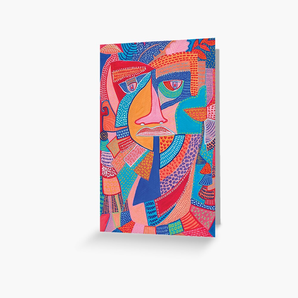 Tarjetas de felicitación «Mono abstracto en el estilo de ilustración de ...