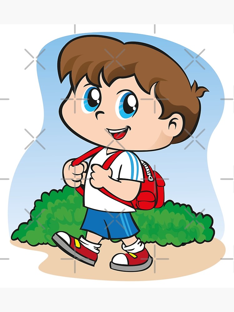 Kid With Backpack Clipart
