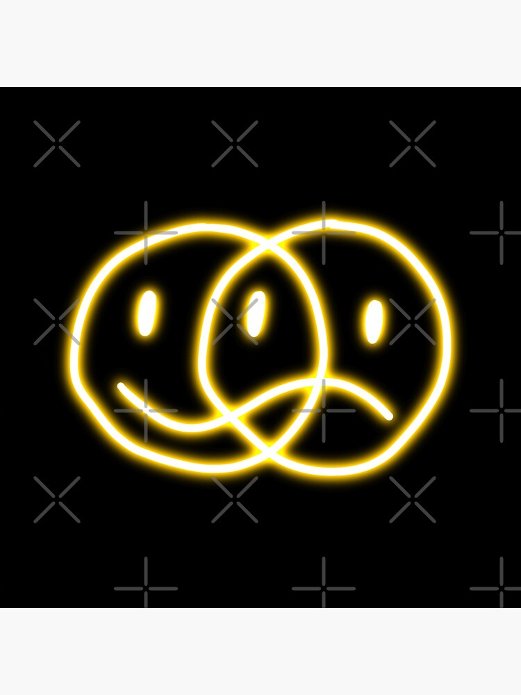 "Happy Sad Neon Sign" Sticker for Sale by jocelapng | Redbubble