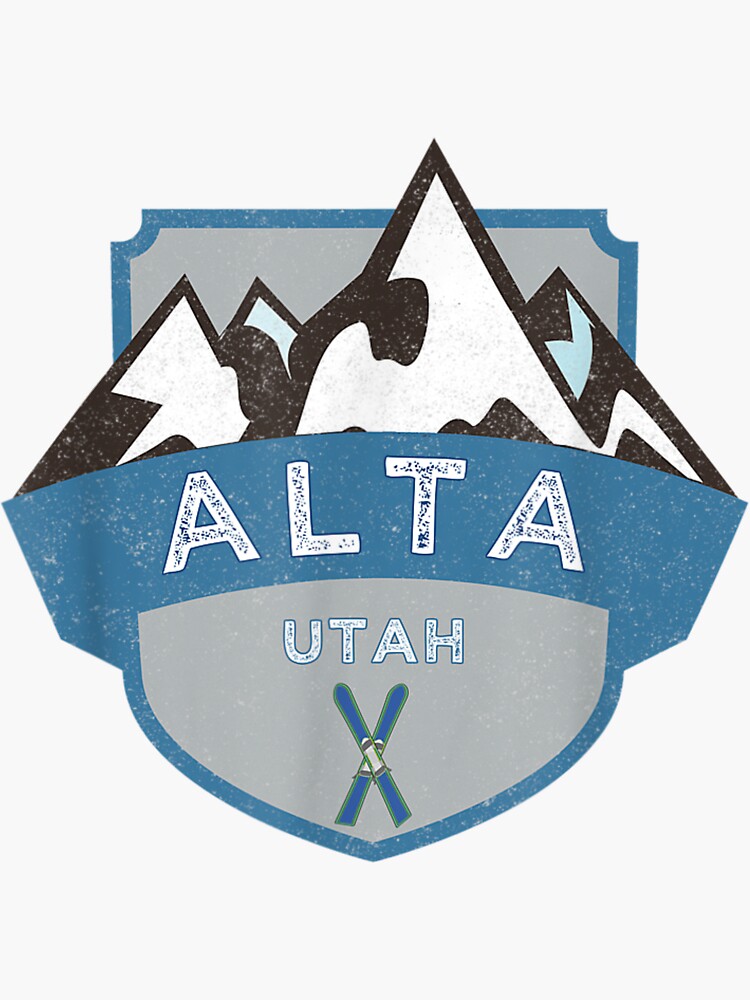 "Vintage Alta Utah Illustration Retro Logo Ski" Sticker for Sale by ...