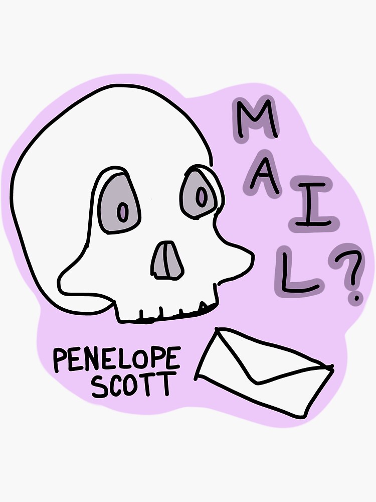 "Penelope Scott Skeleton Mail" Sticker for Sale by saffl0wer | Redbubble
