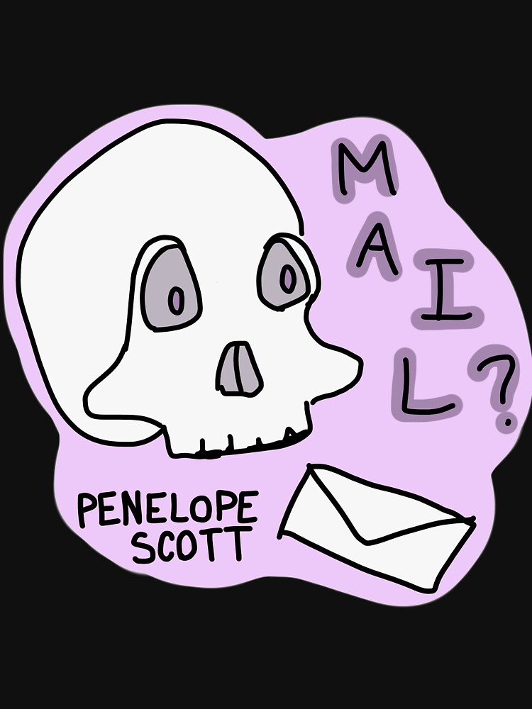 "Penelope Scott Skeleton Mail" T-shirt by saffl0wer | Redbubble