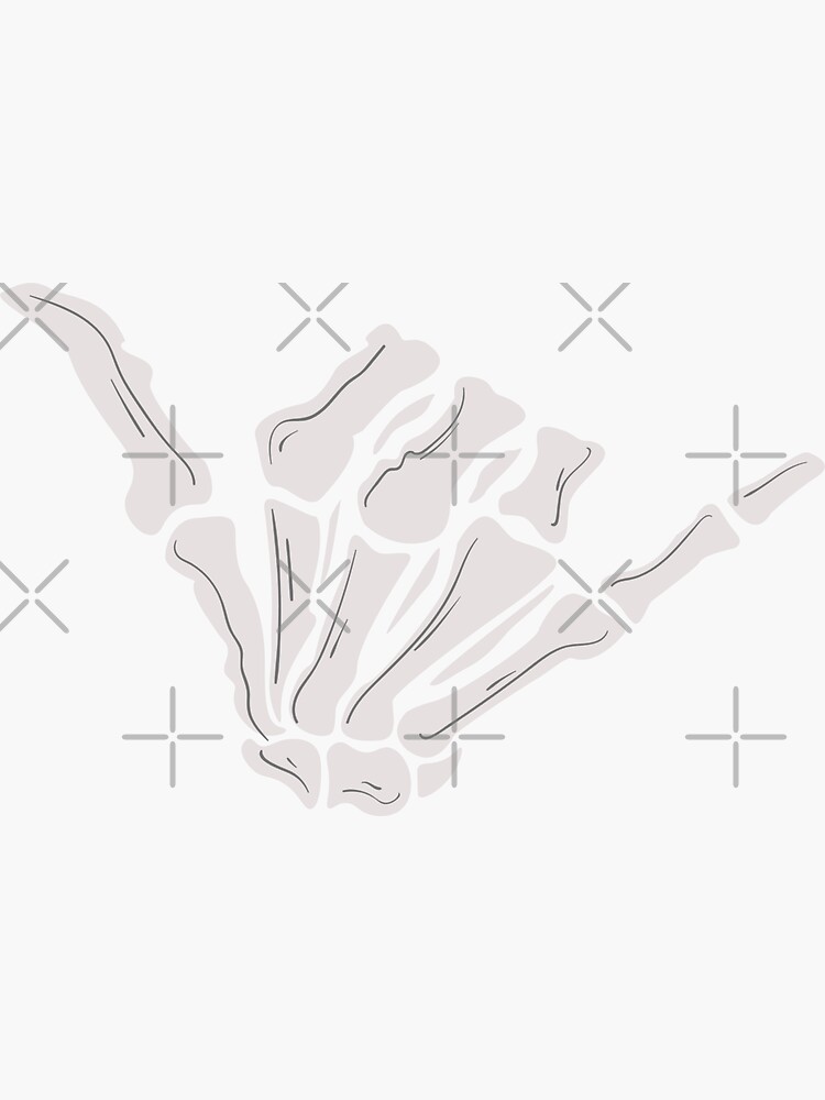 "Shaka skull hand sign" Sticker for Sale by Dear-Ashlin | Redbubble