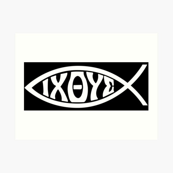 "Ichthys or Ichtus IXOYE Christian Fish" Art Print by signsandsymbols ...