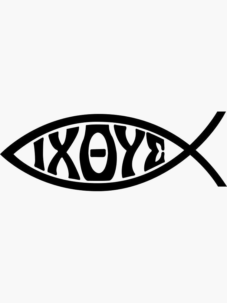 "Ichthys or Ichtus IXOYE Christian Fish" Sticker for Sale by ...