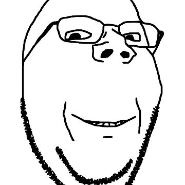 "Smiling Wholesome Wojak / Soyjak" Drawstring Bag by B4zM | Redbubble