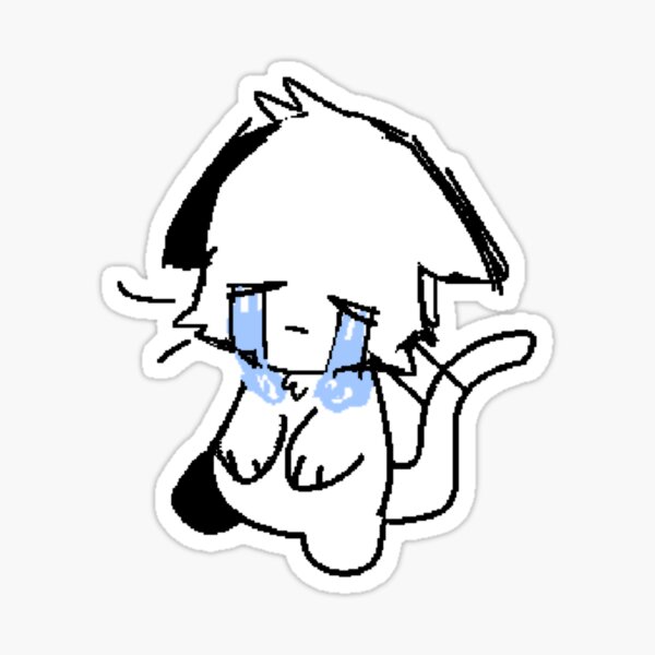 "sad crying cat " Sticker for Sale by darekit | Redbubble