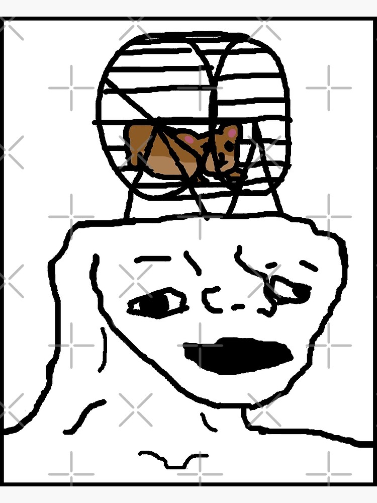 "(Colored)Hamster Running in Wojak Head" Poster for Sale by ...