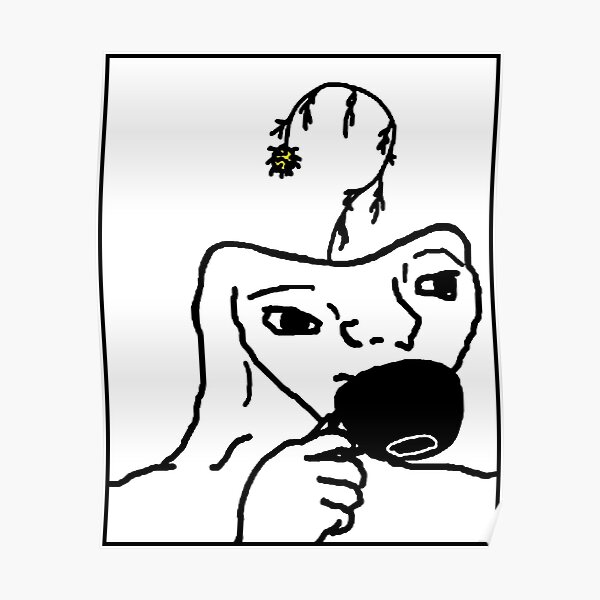 "Wojak Drinking Tea with a Plant on his Head" Poster for Sale by ...
