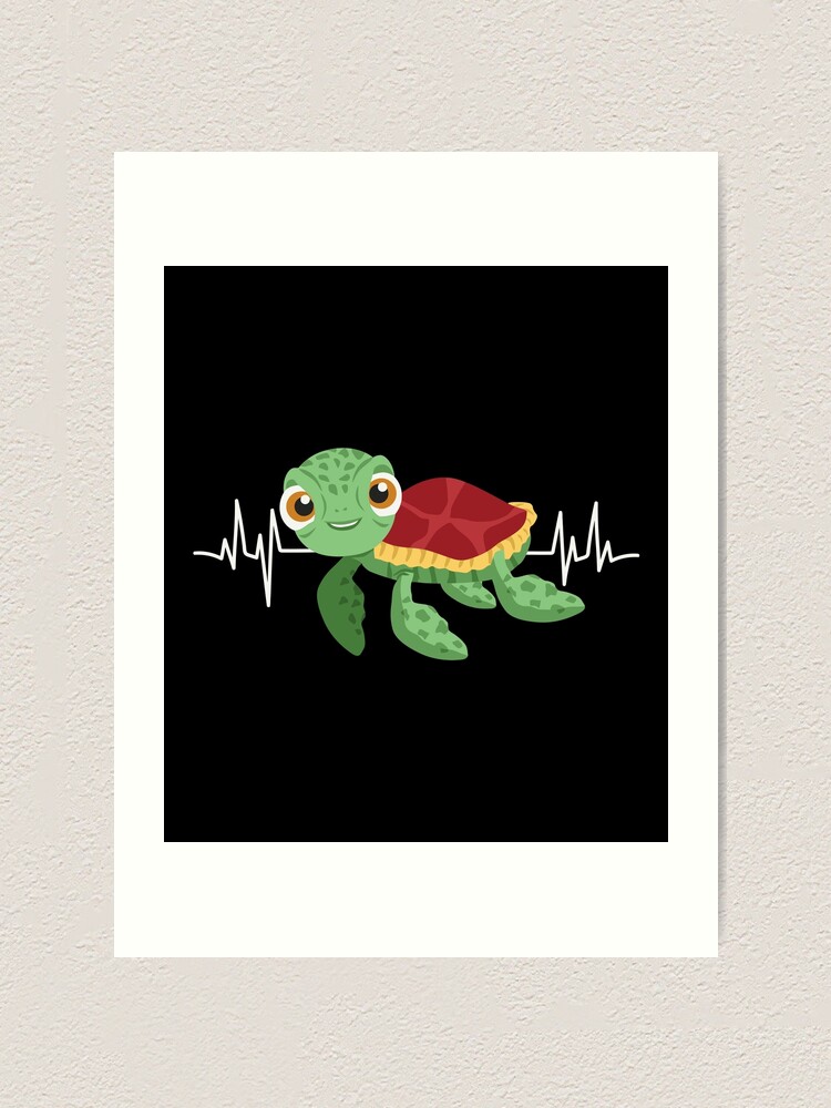 "Heartbeat Sea Turtles Clothes Ekg Heart Rate Gift Sea Turtle" Art ...