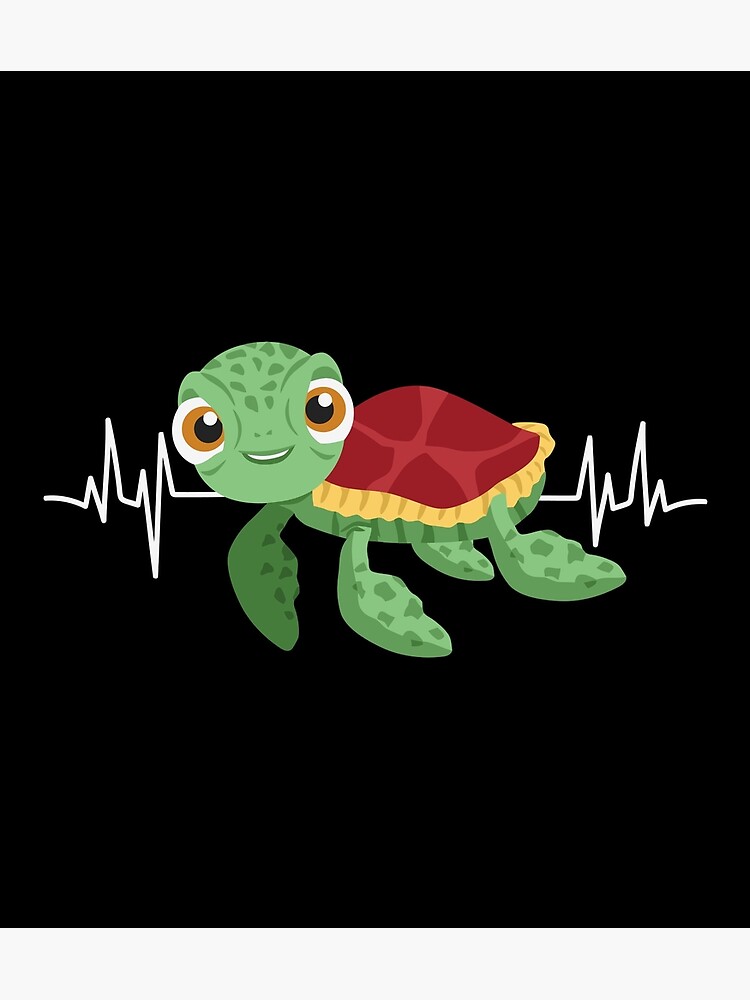 "Heartbeat Sea Turtles Clothes Ekg Heart Rate Gift Sea Turtle" Art ...