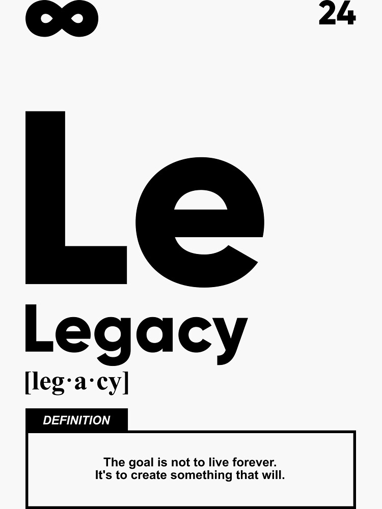 "Legacy Definition | Motivational" Sticker for Sale by SEEUVA | Redbubble