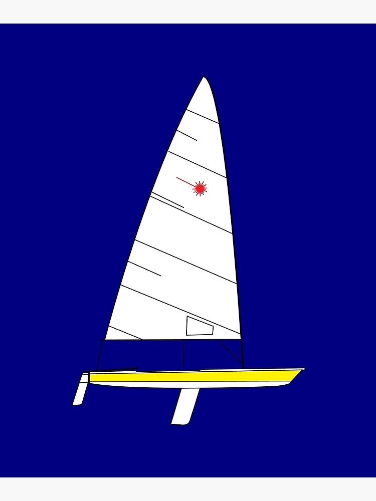 "Laser Sailboat - Yellow" Mounted Print for Sale by CHBB | Redbubble